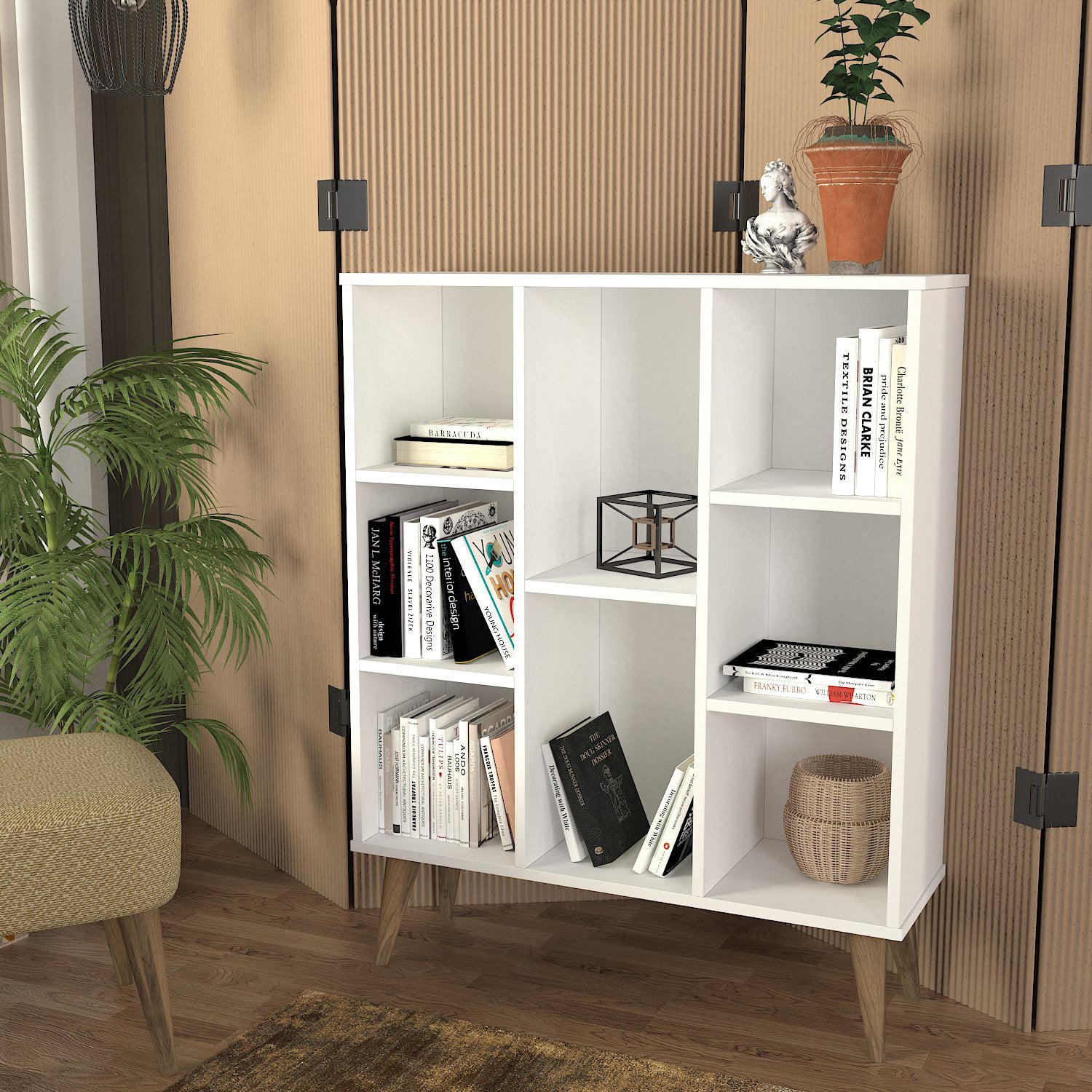 Janel Bookcase White | Online Furniture Shopping – DorpekUK